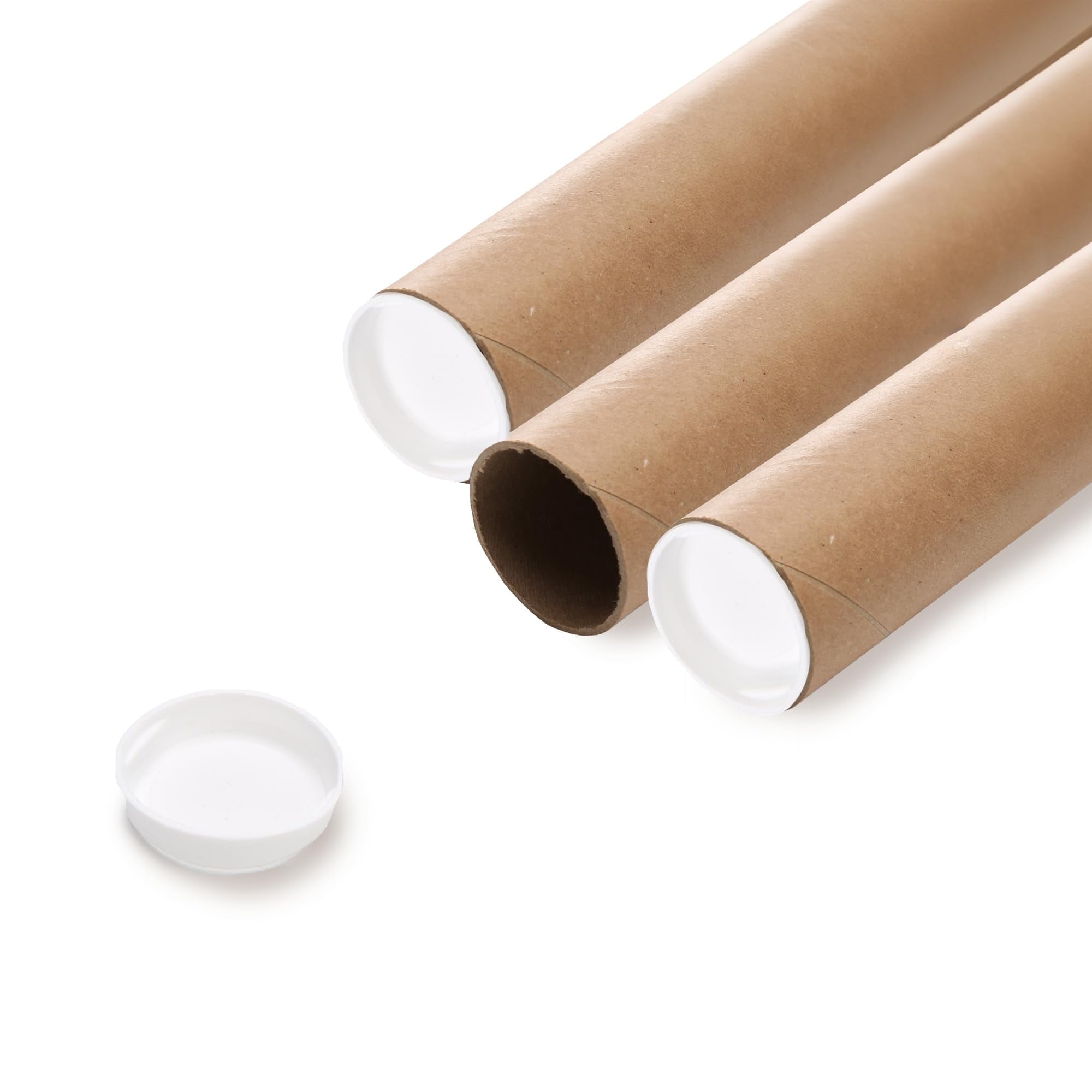The Boxery 3 in x 24 in Capped Cardboard Shipping Tube, 24 Count ...