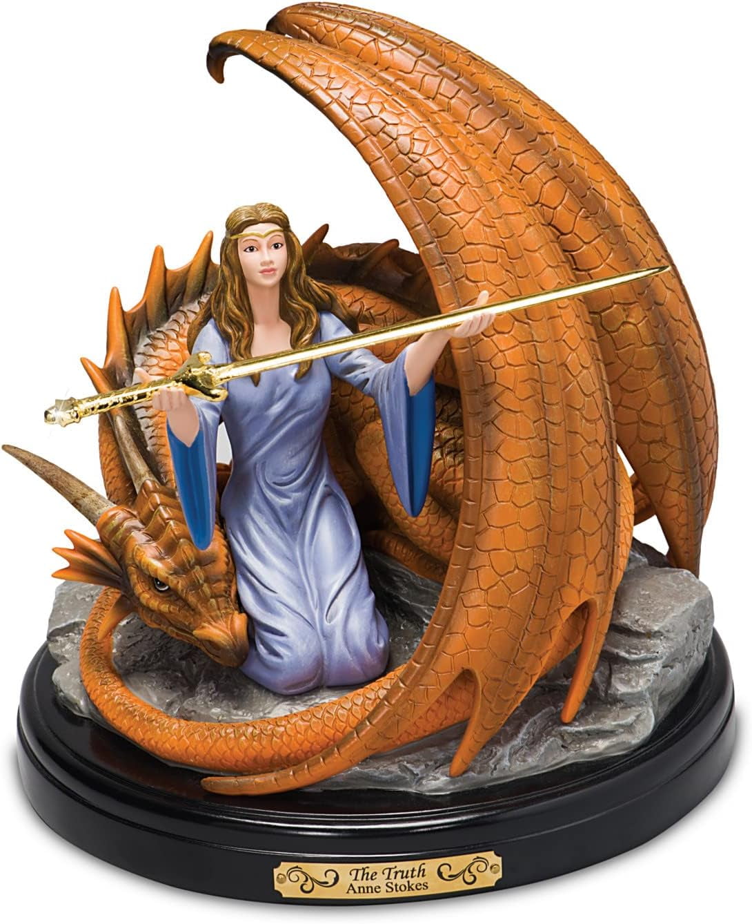 The Bradford Exchange Anne Stokes The Truth Dragon Sculpture Hand Cast ...