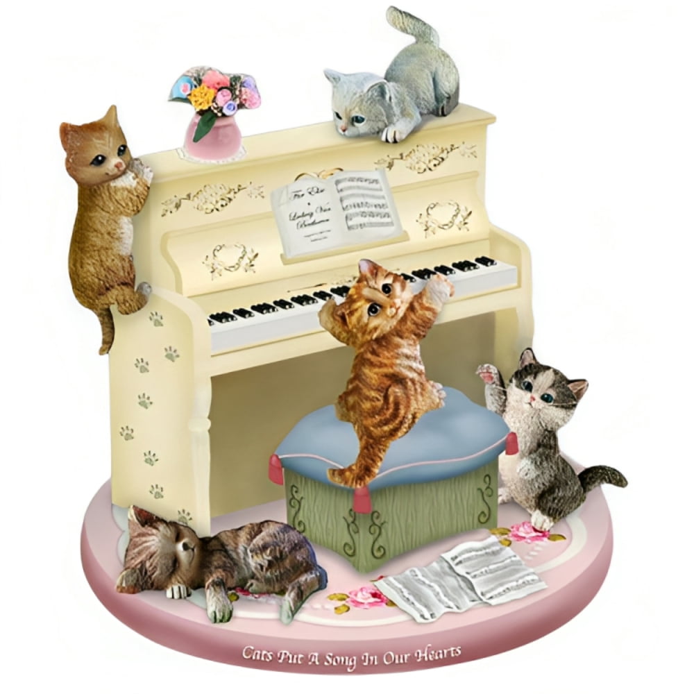 Bradford Exchange Cats Music Box, Handcrafted Kittens, Plays Fur Elise ...