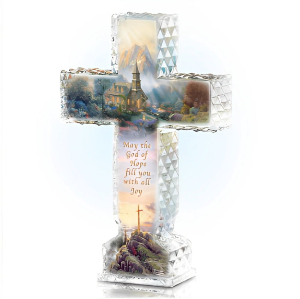 The Bradford Exchange Crystal Cross Joy Religious Sculpture ...