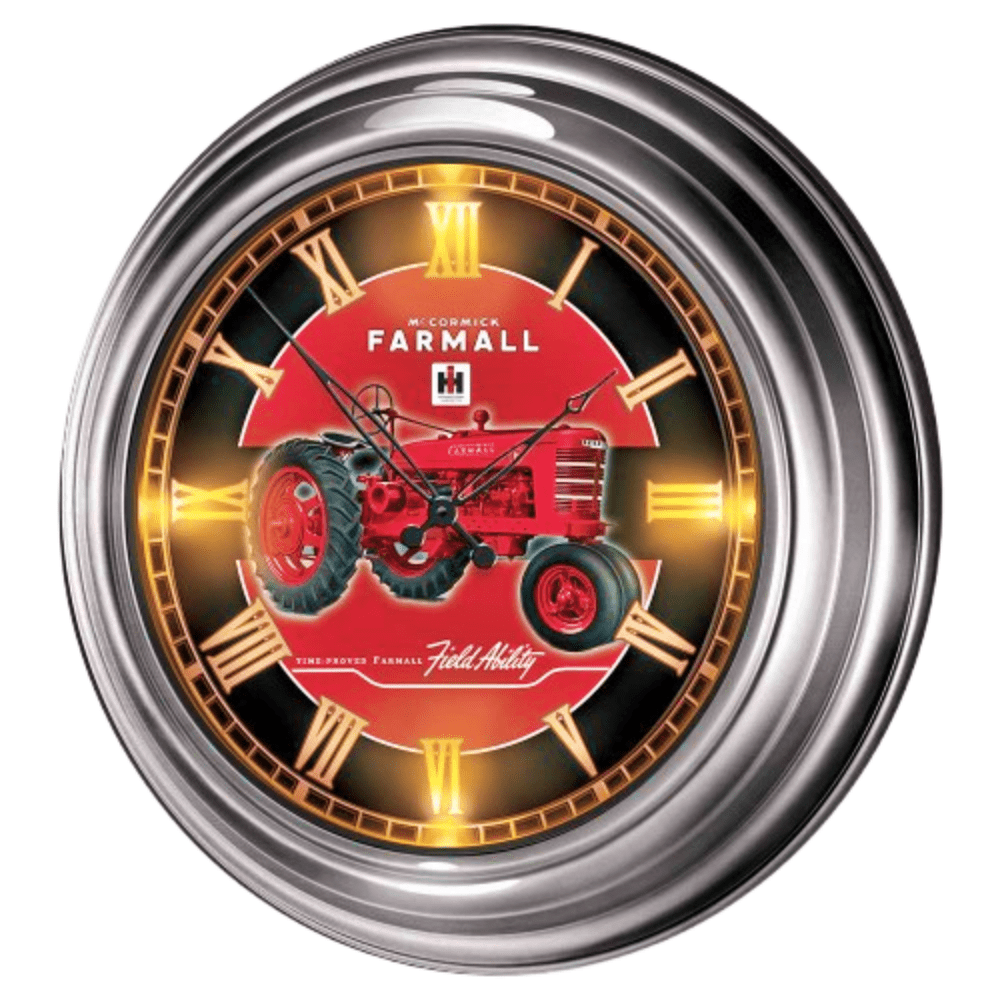 The Bradford Exchange Farmall Atomic Wall Clock with Model H Tractor ...