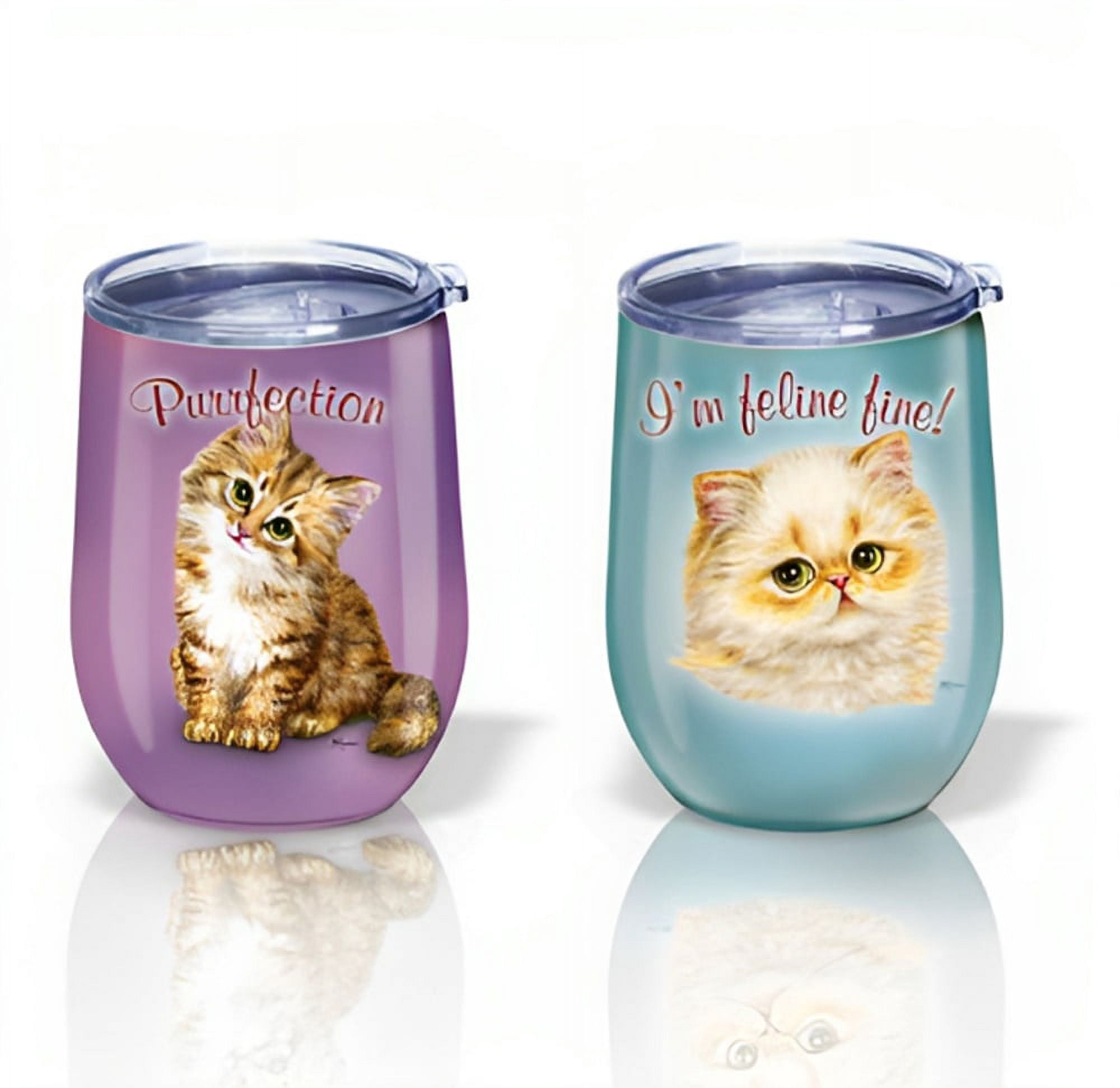 The Bradford Exchange Feline Fine Tumblers Drinkware Collection Issue ...