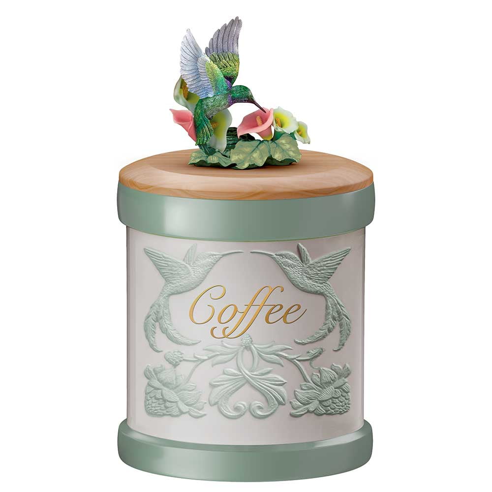The Bradford Exchange "Kitchen Treasures" Hummingbird Art Canister ...