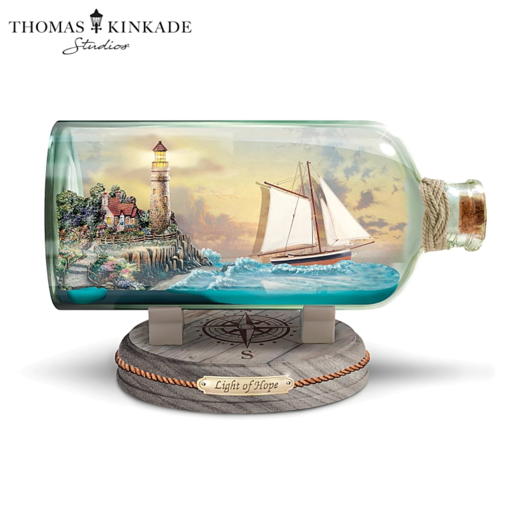 The Bradford Exchange Light of Hope Illuminated Ship-In-A-Bottle ...