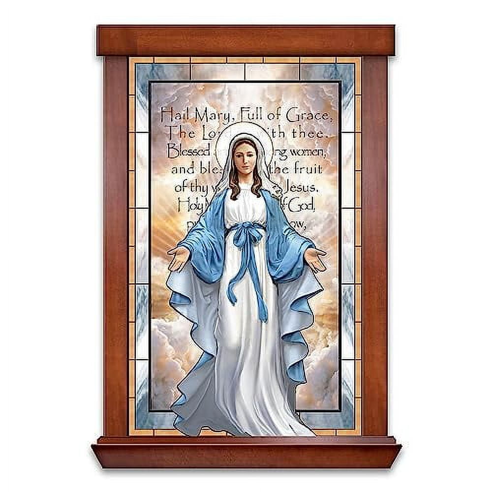The Bradford Exchange Mary's Grace Wall Decor Self-Illuminated Stained ...
