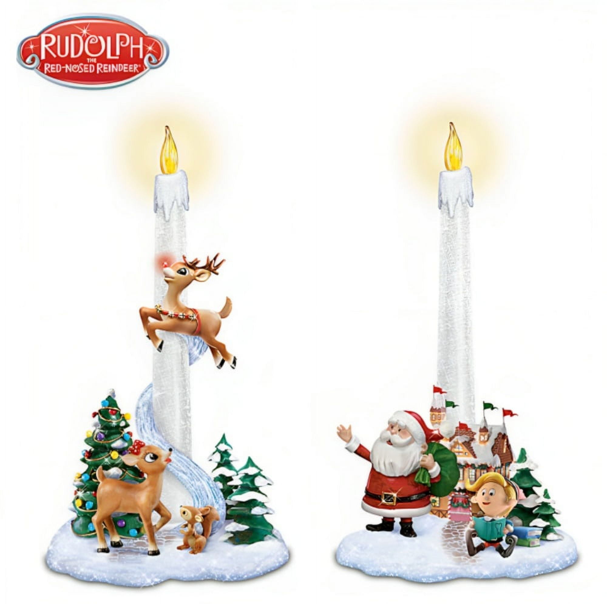 The Bradford Exchange Rudolph 'Santa's Guiding Light' Flameless Candle ...