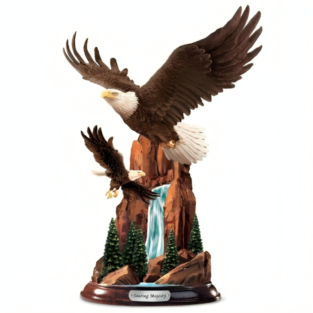 The Bradford Exchange Soaring Summit Eagle Sculpture Height of Majesty Collection Handcrafted ...