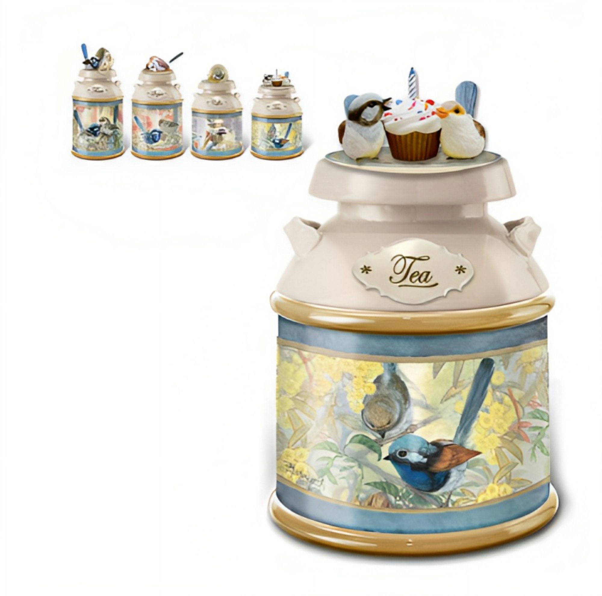 The Bradford Exchange Superb Fairy Wren Canister Captivating Elegance ...