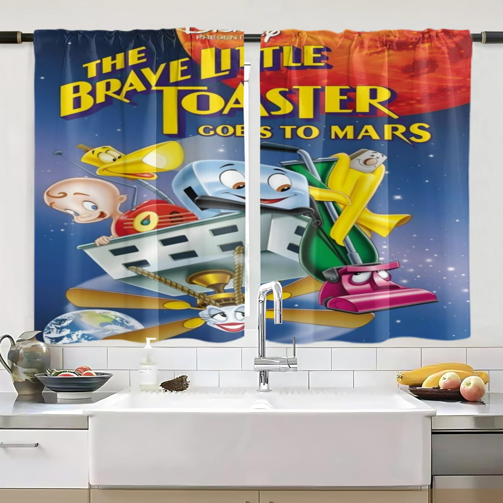 The Brave Little Toaster Window Curtain - 2 Panels(28"x40") - Walmart.com