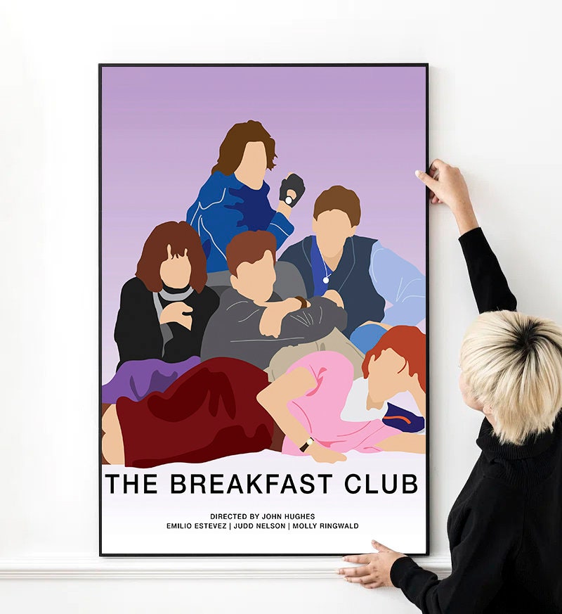 The Breakfast Club Retro Classic Minimal Movie Poster High Quality Wall Art Canvas Cloth ...