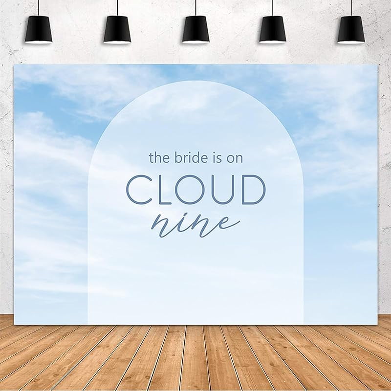 The Bride is On Cloud 9 Backdrop On Cloud 9 Bachelorette Decorations ...