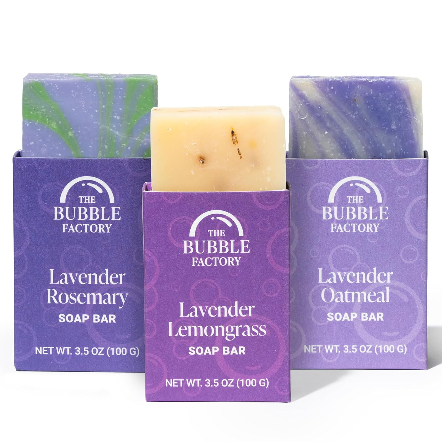 The Bubble Factory Lavender Collection 3 Bar Pack Soap Lavender ...