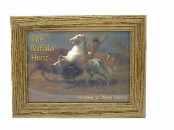 The Buffalo Hunt, American West Series Solid Oak Frames 5x7 - Walmart.com