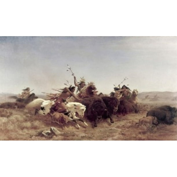 The Buffalo Hunt Charles Ferdinand Wimar Poster Print Item Varsal900133689