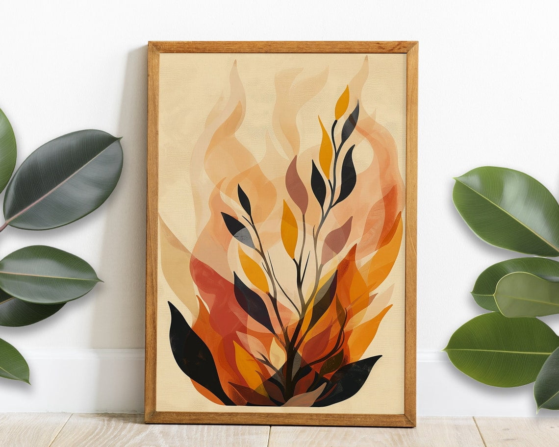 The Burning Bush Art Moses Exodus 3 2 5 Old Testament Bible Poster ...