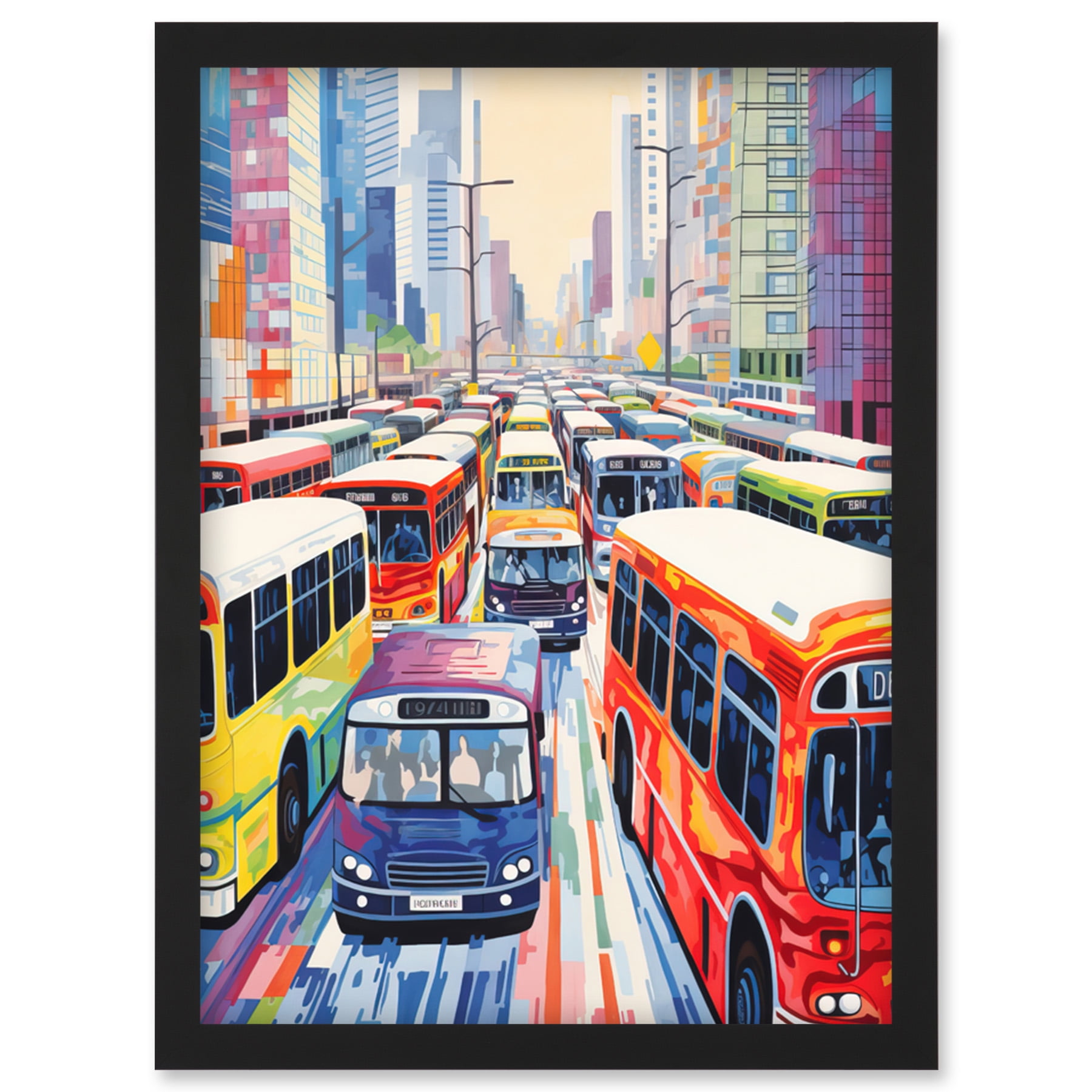The Bus Lane by Adrienne Finch Busy Cityscape Traffic Artwork London ...