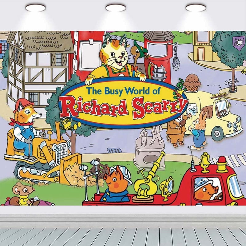 The Busy World of Richard Scarry Party Supplies Backdrop Banner Poster ...