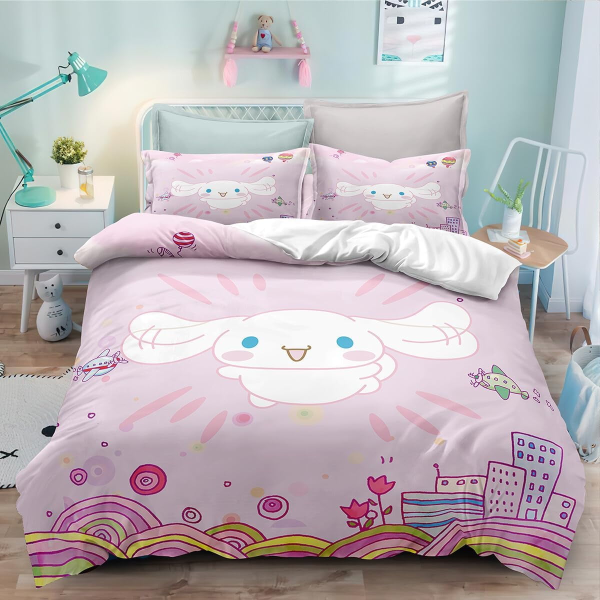 The CIN-namoroll Anime Bedding Set,3 Piece 3D Cartoon Cute Printed Soft ...