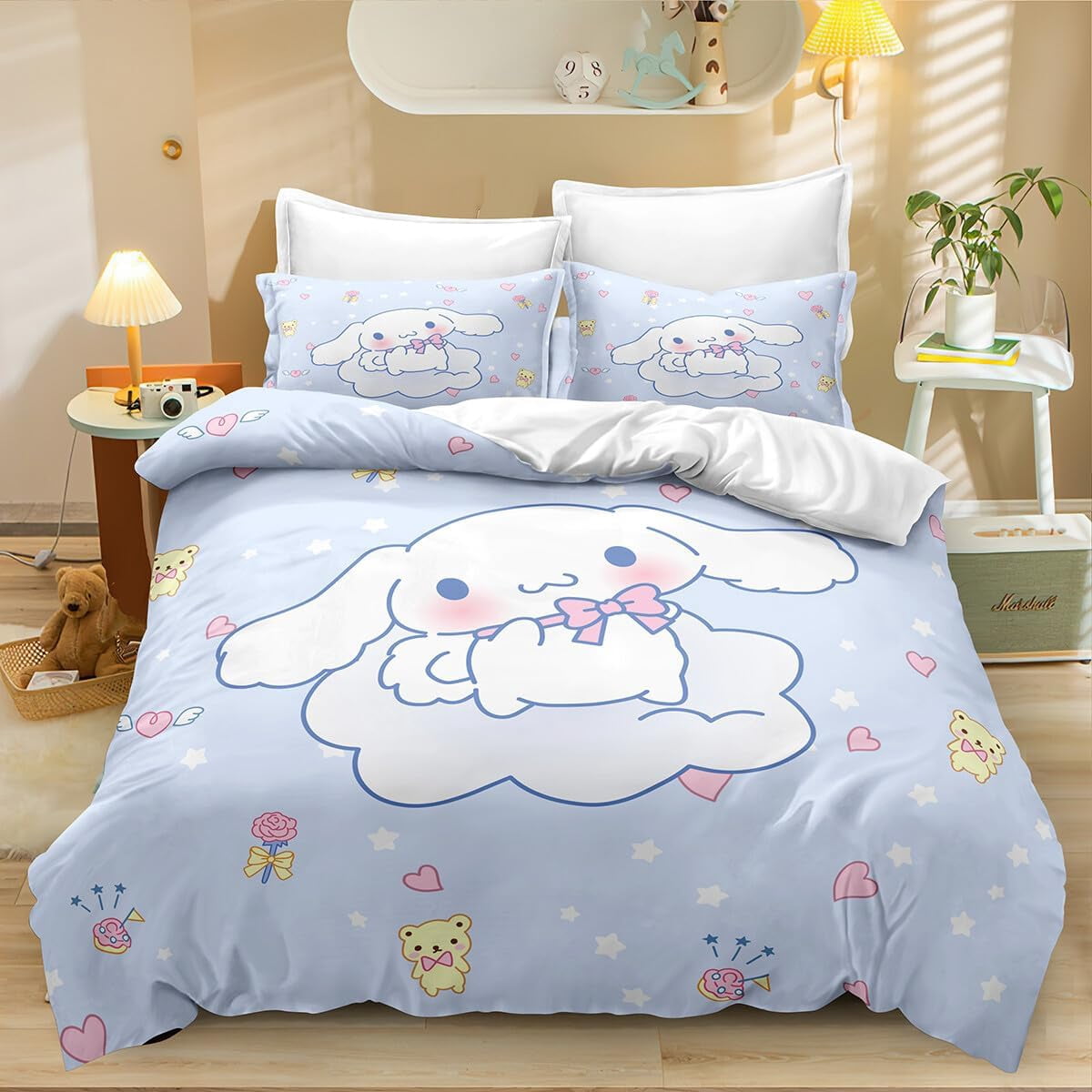 The CIN-namoroll Anime Bedding Set,3 Piece 3D Cartoon Cute Printed Soft ...