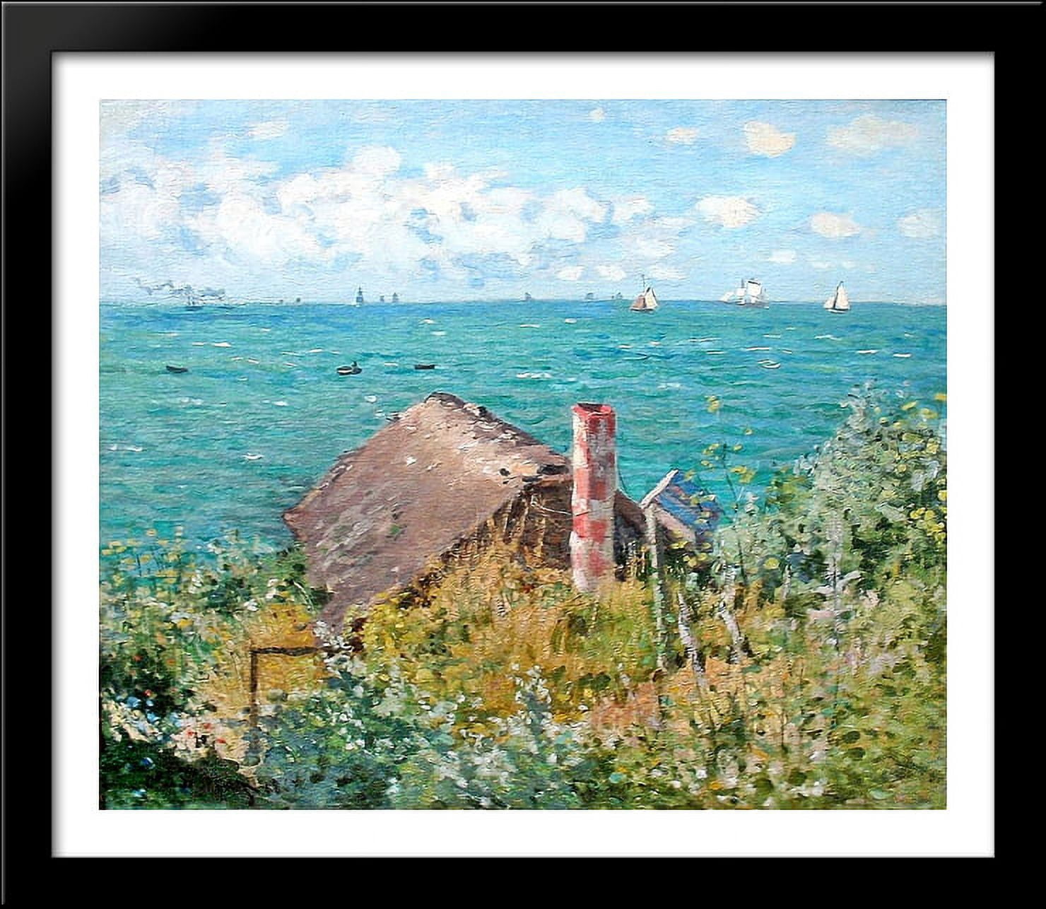 The Cabin at Saint-Adresse 32x28 Large Black Wood Framed Print Art by ...