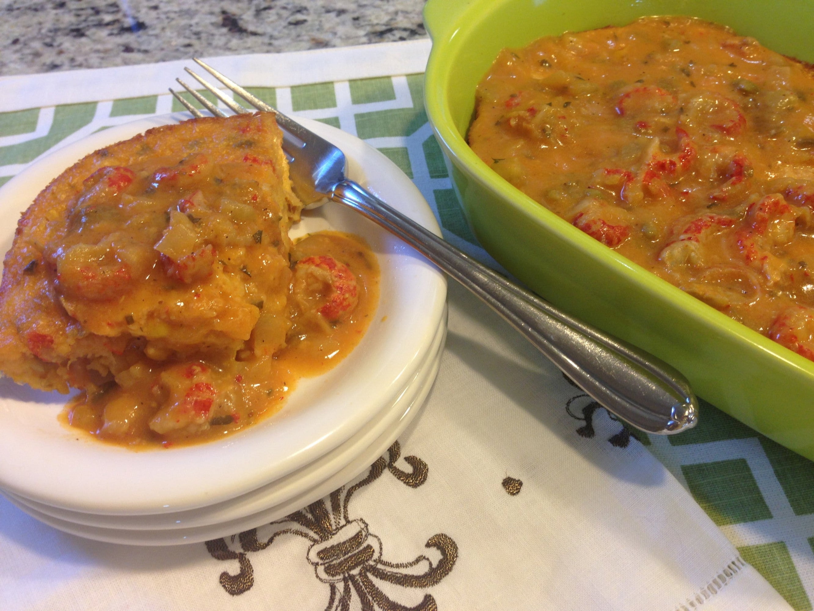 The Cajun Turkey Co. Crawfish Cornbread with Crawfish Etouffee Topping ...