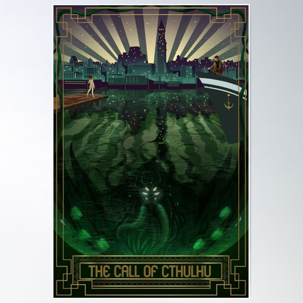 The Call Of Cthulhu Art Deco Poster Wall Art, Modern Wall Decor For ...