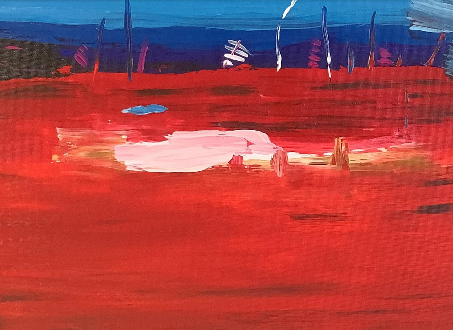 The Canfield Collection - Fire Harbor - Firey Red Abstract Home Wall ...