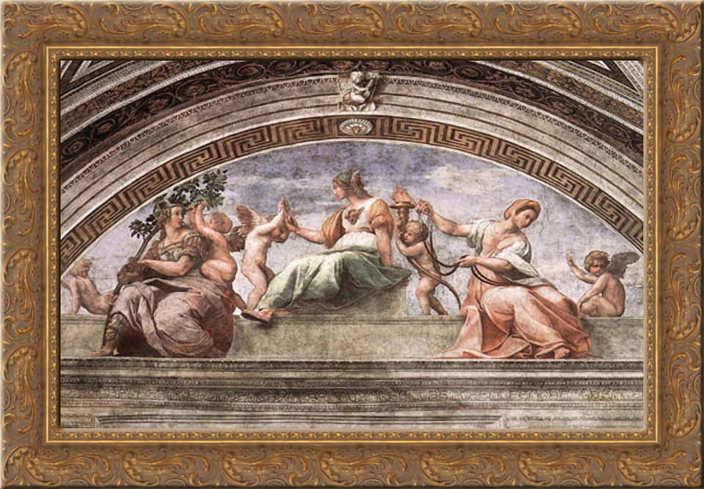 The Cardinal Virtues 24x18 Gold Ornate Wood Framed Canvas Art by ...