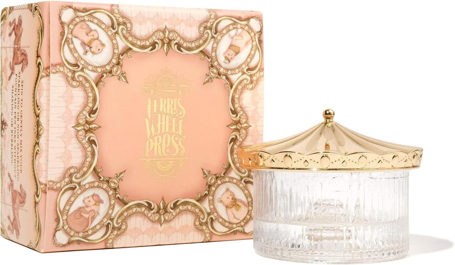 The Carousel Inkwell - Sunset Gold, Four Functional Positions, Glass ...