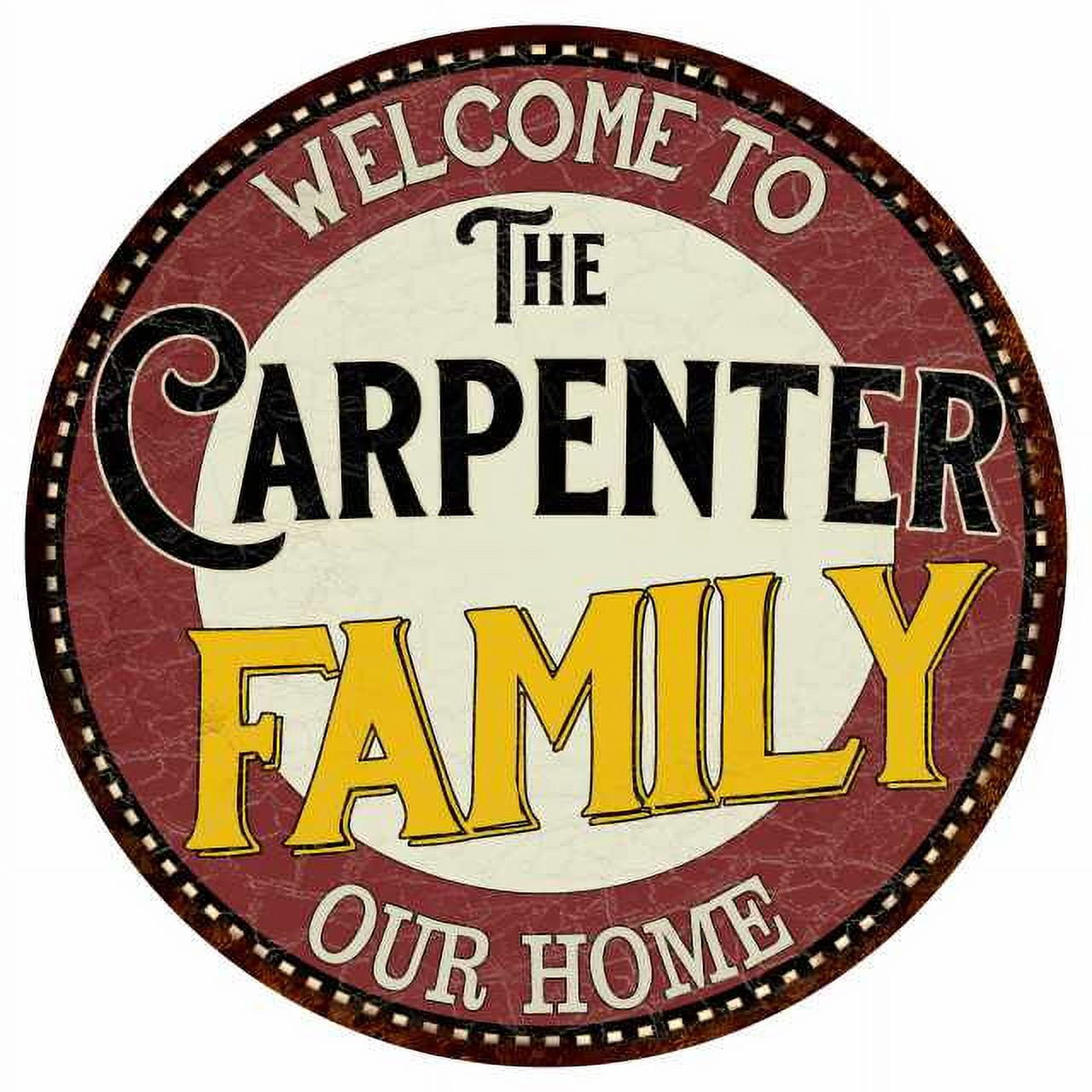 The Carpenter Family 12" Round Metal Sign Kitchen Game Room Décor ...
