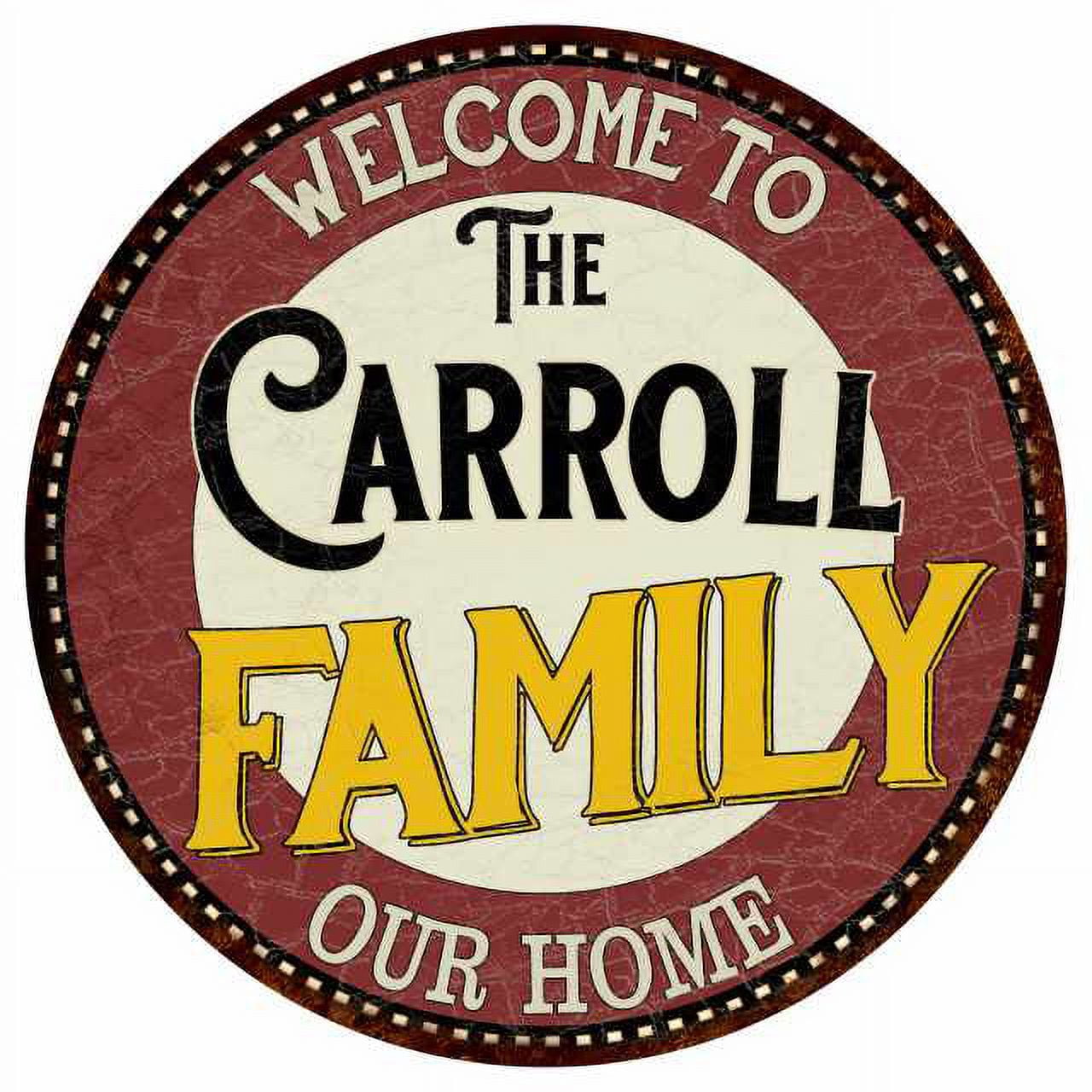 The Carroll Family 12" Round Metal Sign Kitchen Game Room Décor ...