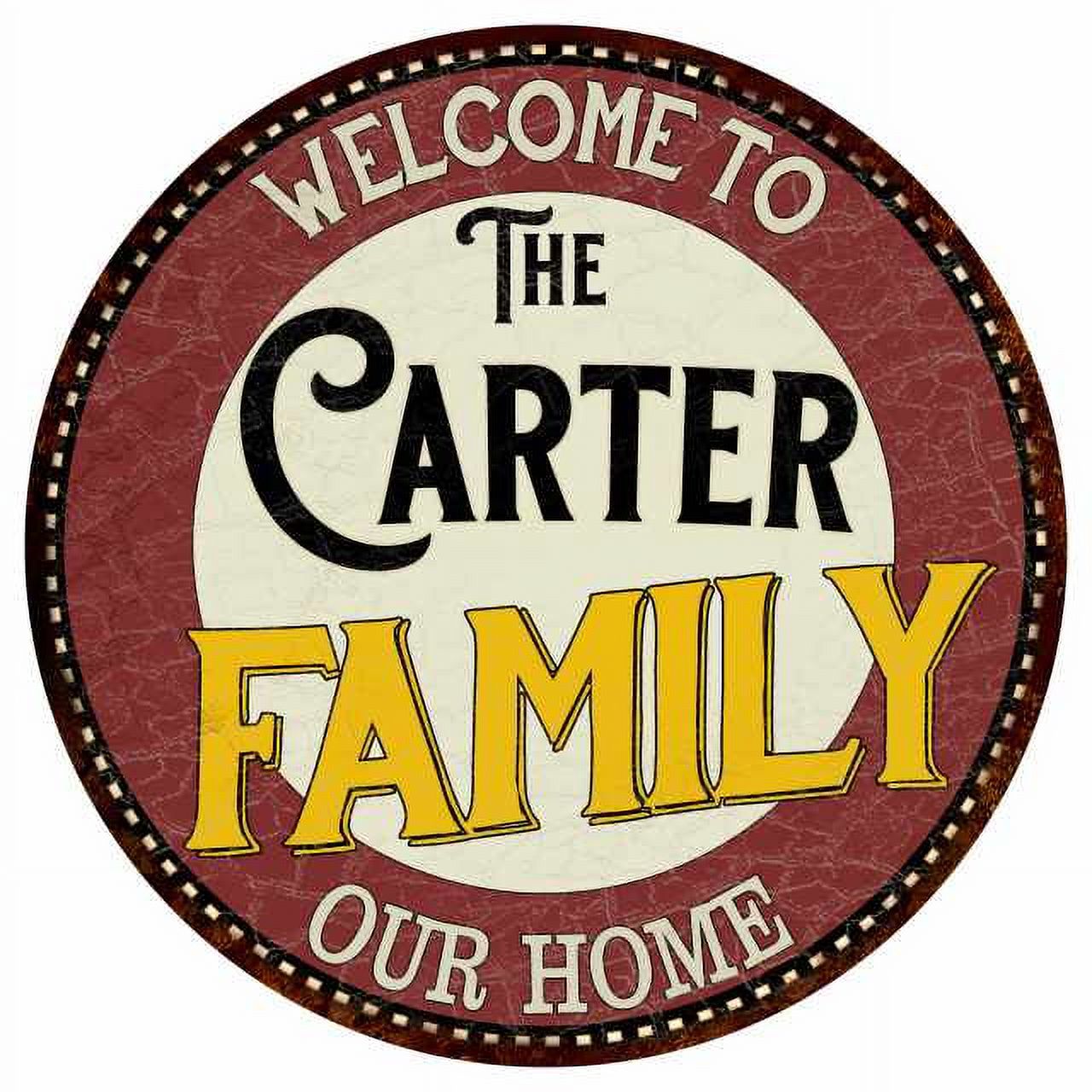 The Carter Family 14" Round Metal Sign Kitchen Game Room Decor ...