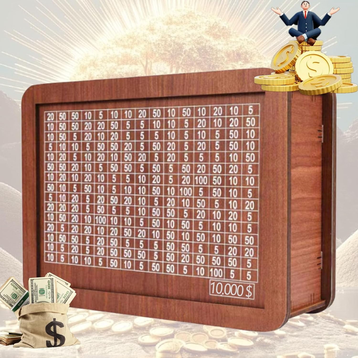 Safeydaddy Wooden Money Saving Box with Counter (10000) - Walmart.com