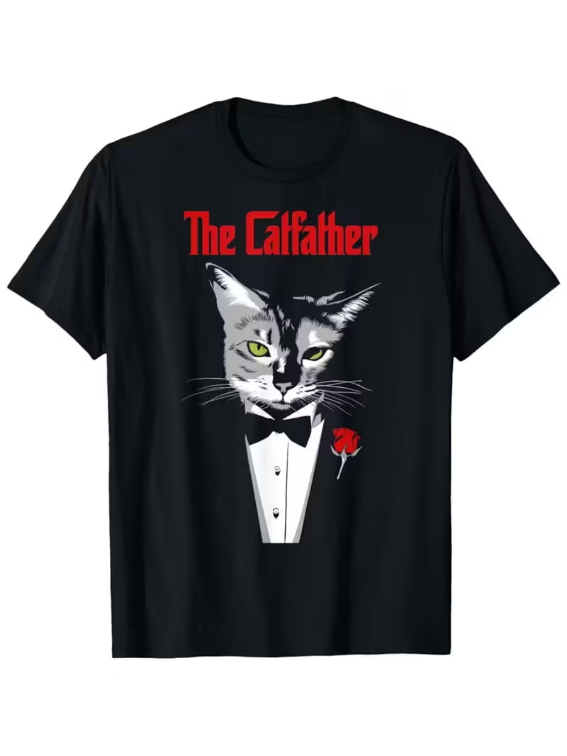 The Catfather Cool Cat Daddy Funny Fathers Day Gift Men Dad T-Shirt ...
