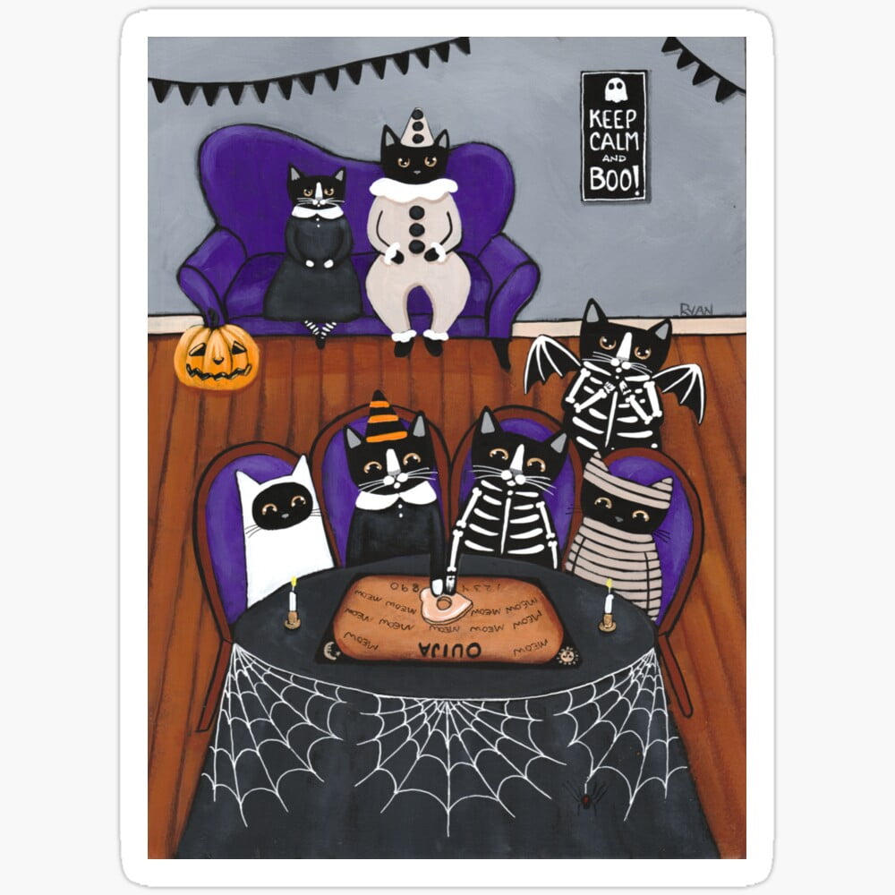 The Cats Halloween Party! Sticker Phone Decal Water Bottle Stickers Car ...