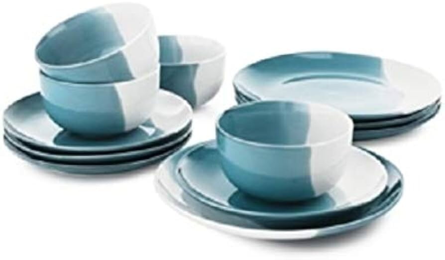 The Cellar Color 12-Pc. Dinnerware Set, Service for 4, Blue NIB ...
