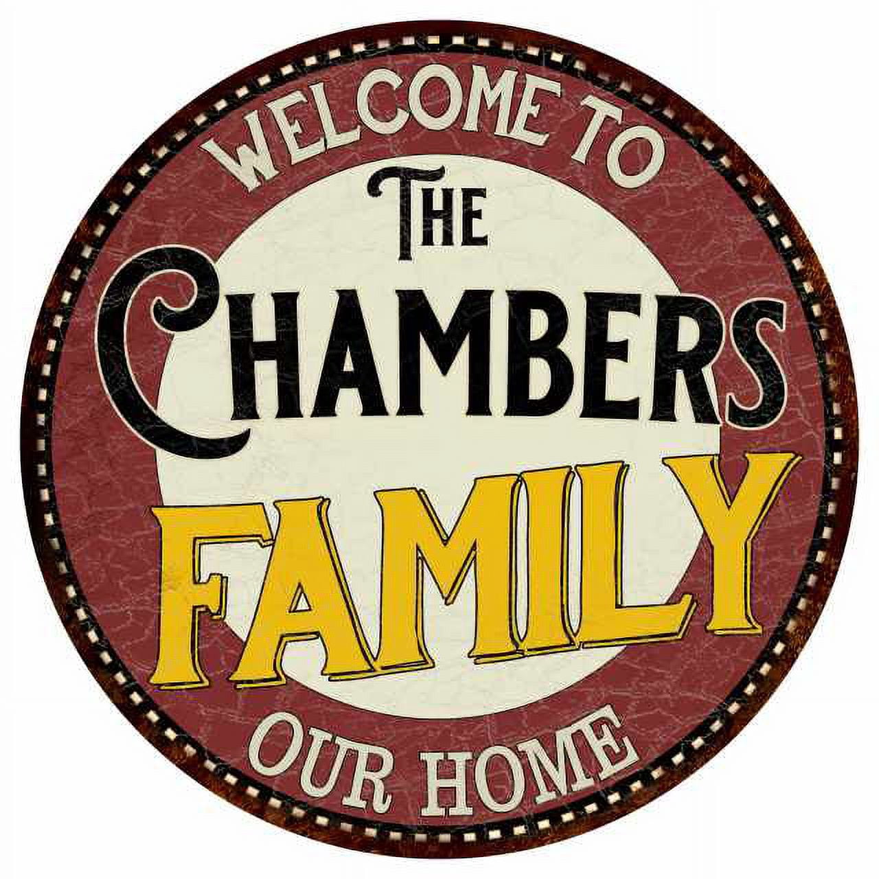 The Chambers Family 14" Round Metal Sign Kitchen Game Room Decor ...