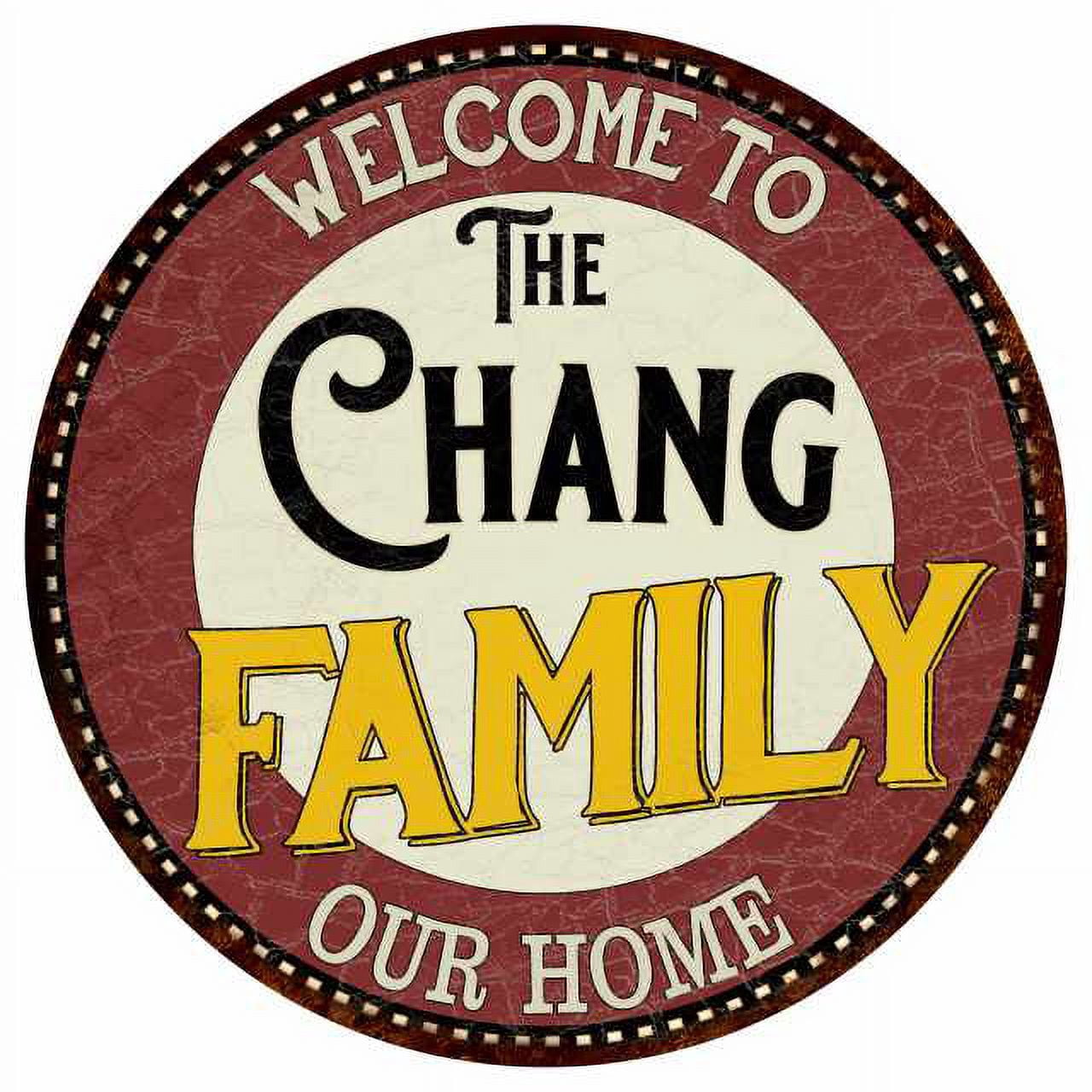 The Chang Family 12" Round Metal Sign Kitchen Game Room Décor ...