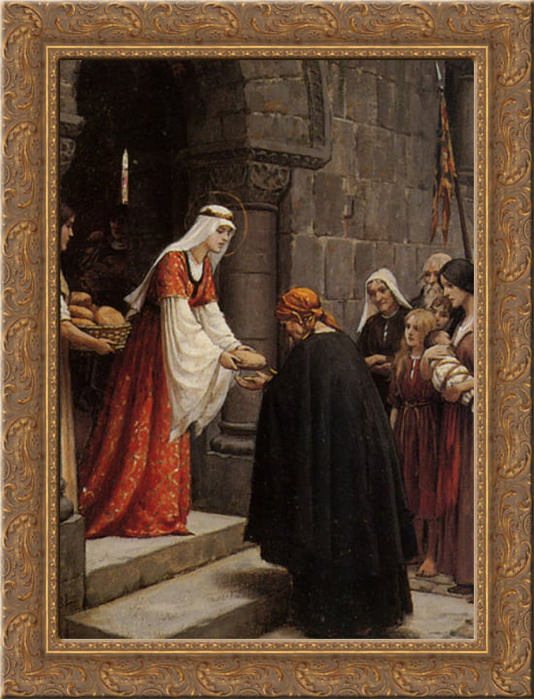 The Charity of Saint Elizabeth of Hungary 20x24 Gold Ornate Wood Framed ...