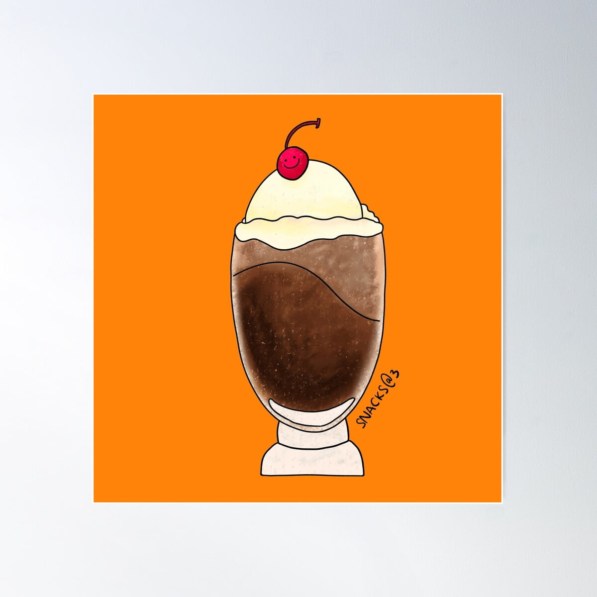 The Cherry On Ice Cream Float⁠ Poster Wall Art, Modern Wall Decor For ...