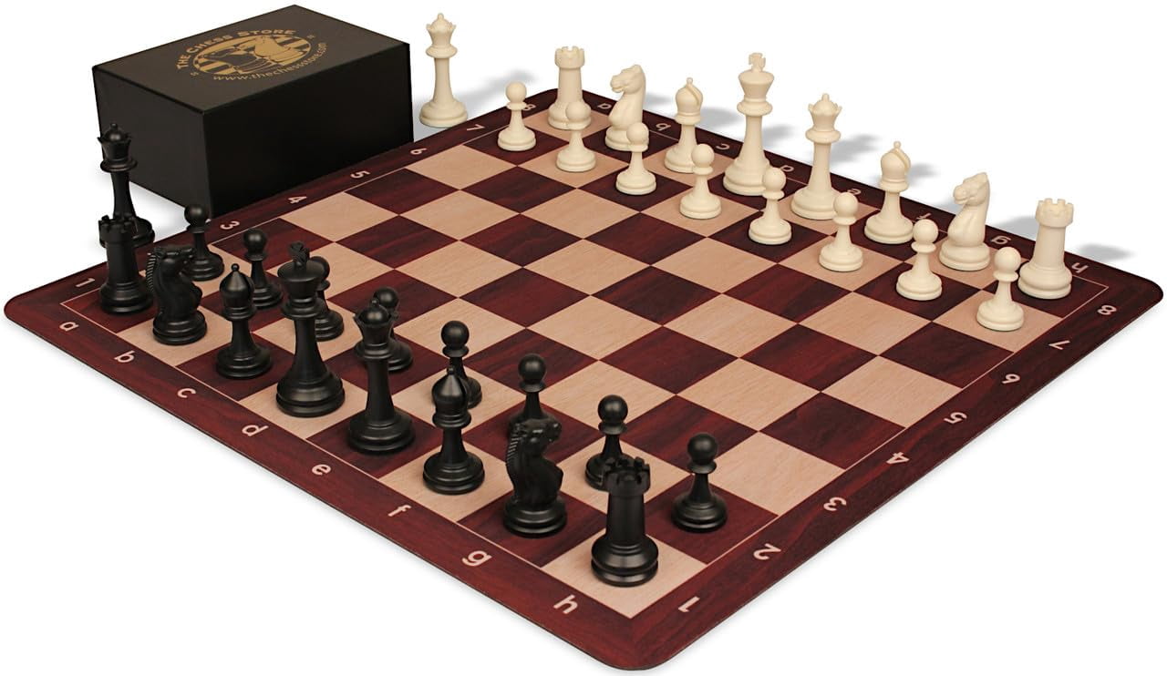 The Chess Store Master AIF4 Series Plastic Chess Set Black & Ivory ...