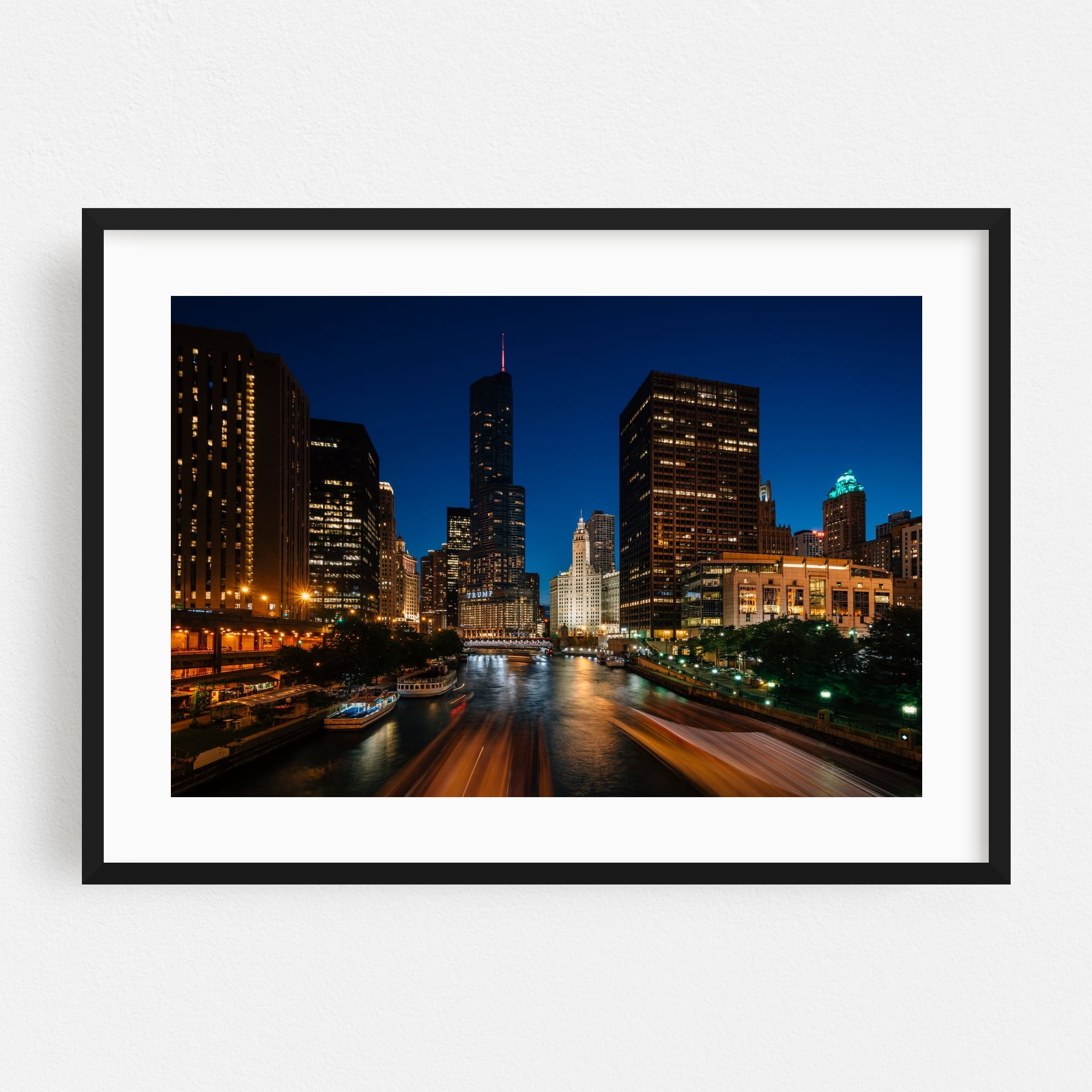 The Chicago River - Chicago Illinois Photography Cityscape Nightlife ...
