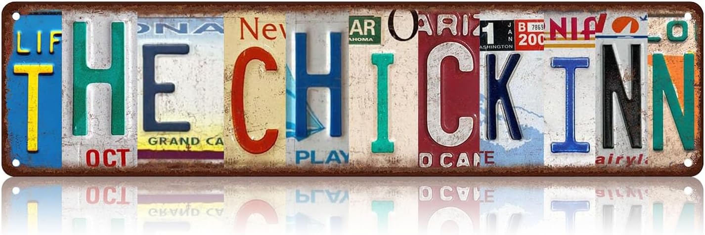 The Chick Inn Metal Tin Sign Funny Vintage Slim Street Signs 16 x 4 ...