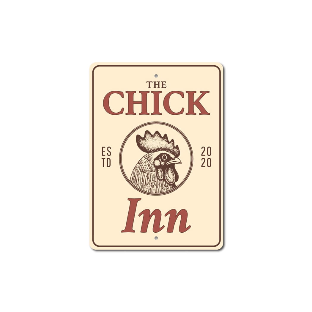 The Chick Inn Sign, Farm Sign, Barn Aluminum Metal Decor Sign - 10x14 ...