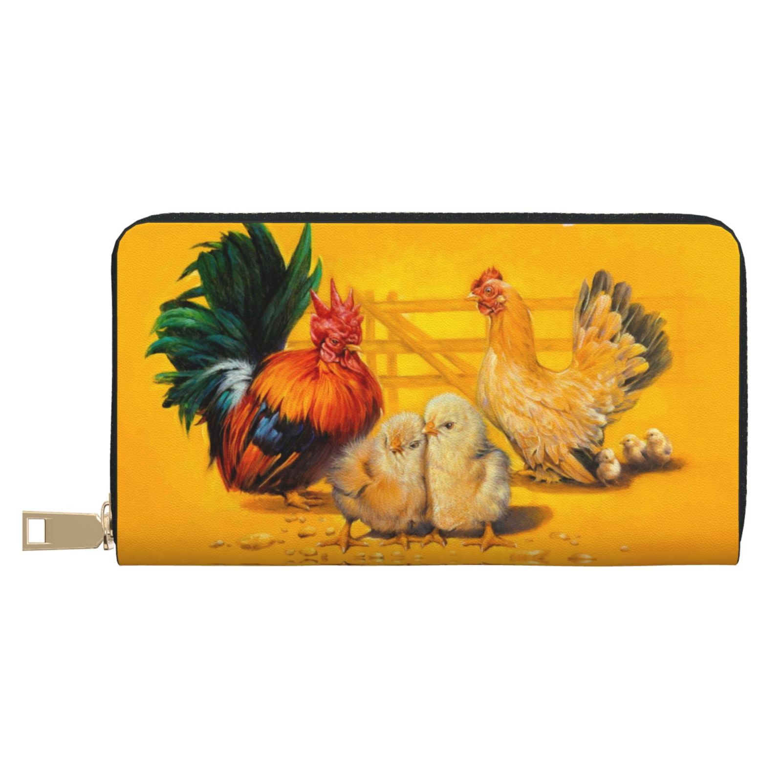 The Chicken Family Rooster Hen And Chicks Wallet Women, Leather Bifold ...