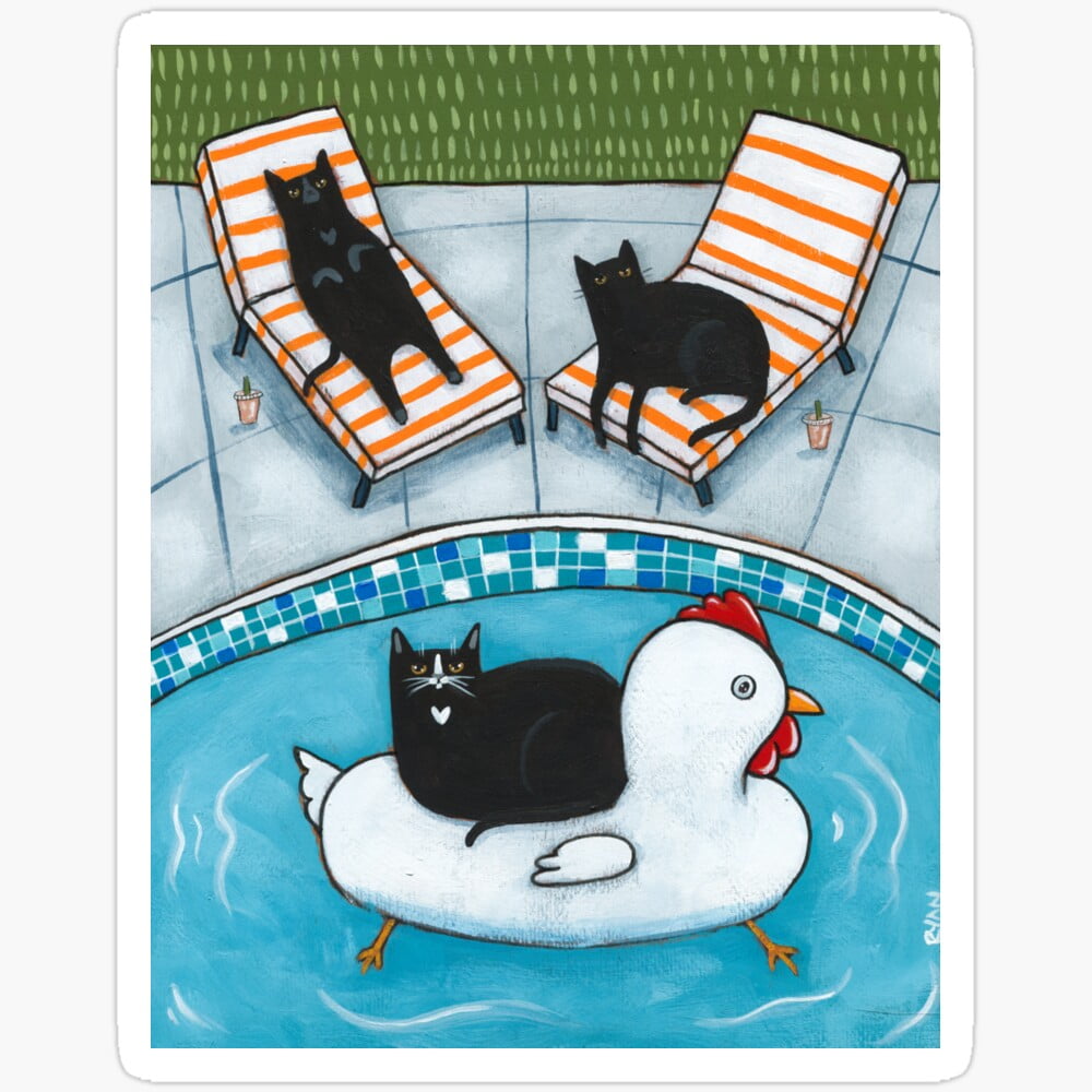 The Chicken Floatie Sticker Phone Decal Water Bottle Stickers Car ...