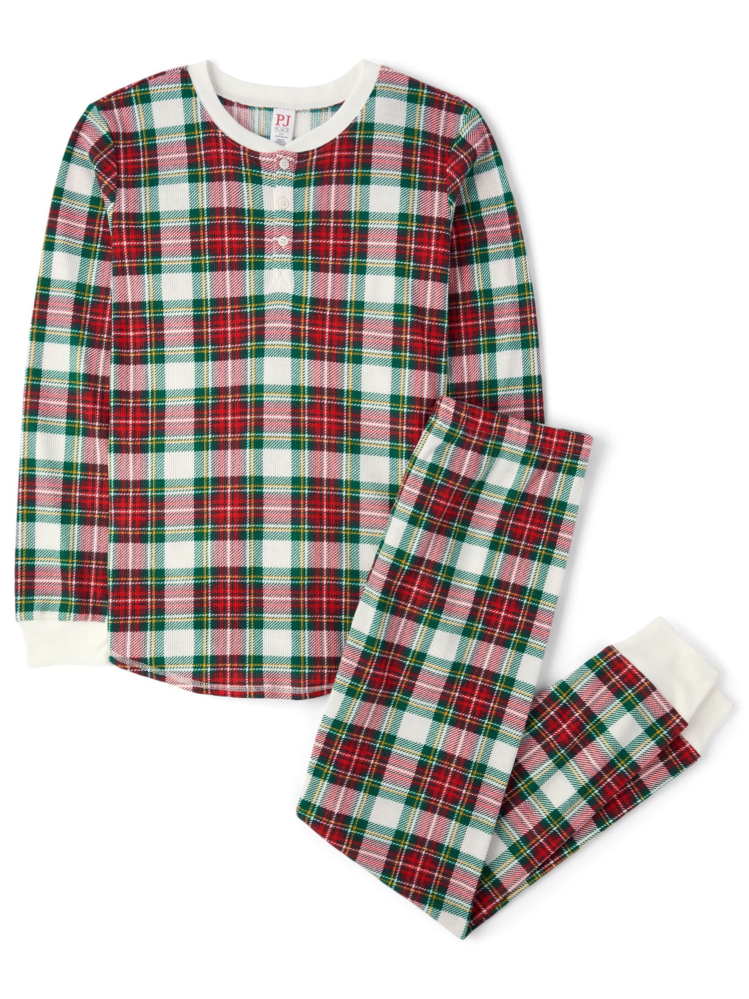 The Children's Place Men's Long Sleeve Red Tartan Plaid Pajamas, Adult ...
