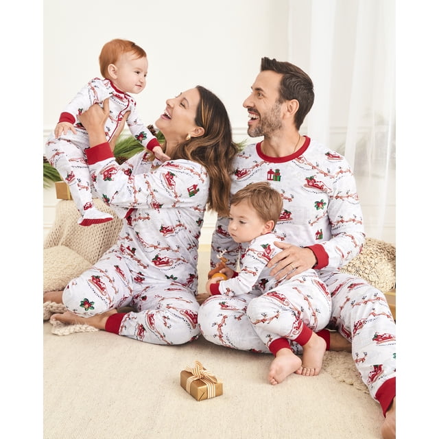The Children's Place Adult Long Sleeve Santa Sled Pajamas, Adult Sizes ...
