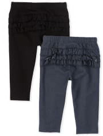 The Children's Place Baby Girls Ruffle Knit Pants, 2-Pack, Sizes ...