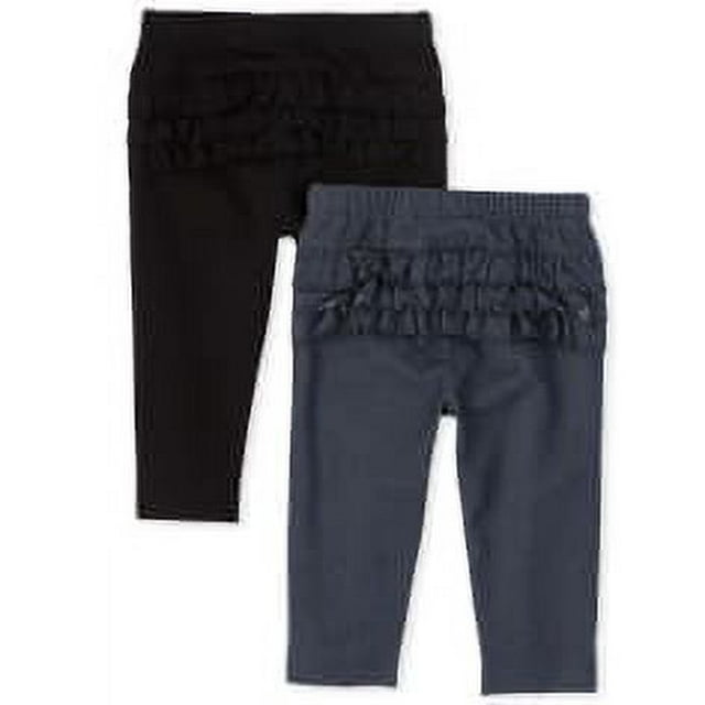 The Children's Place Baby Girls Ruffle Knit Pants, 2-Pack, Sizes ...